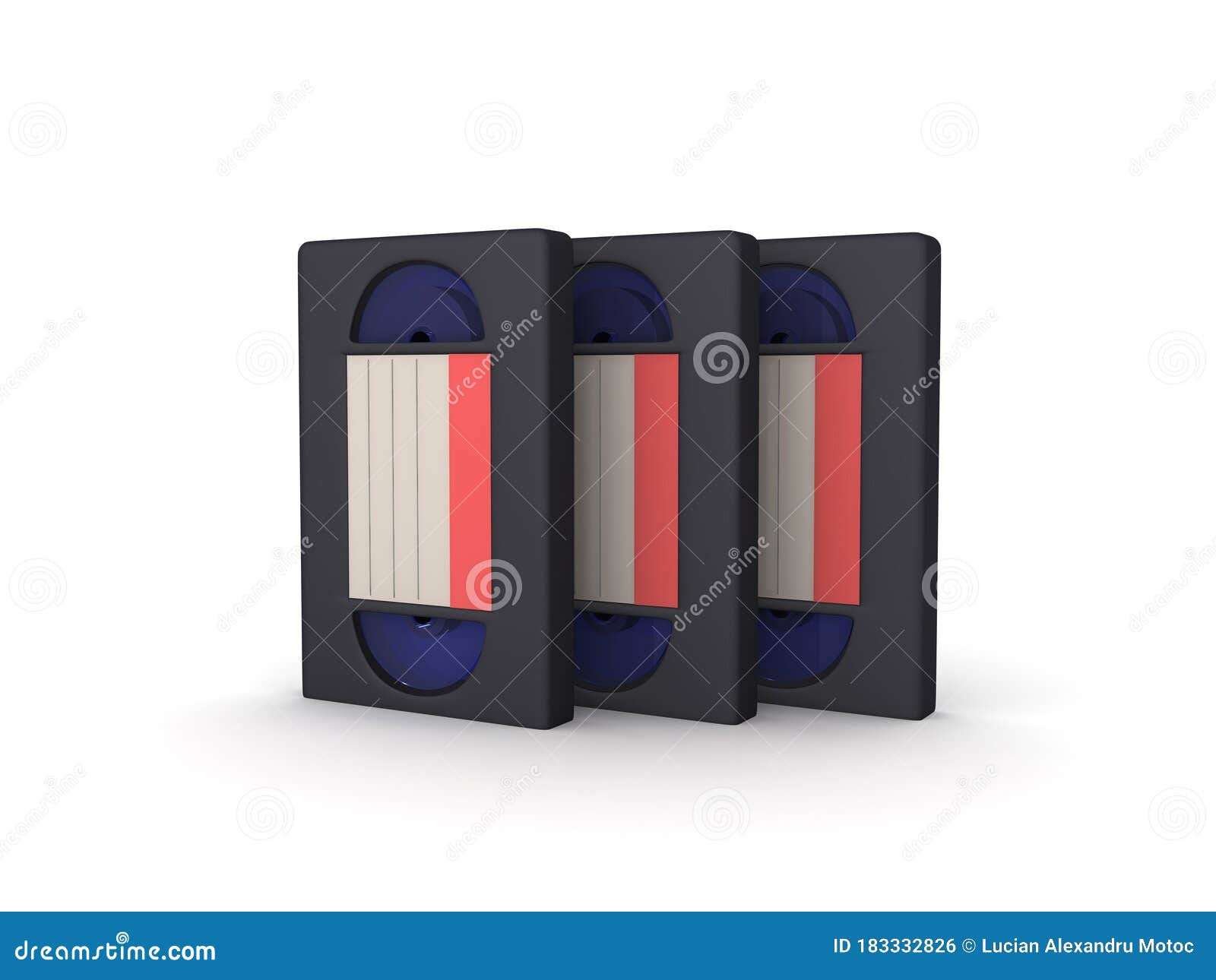 3D Rendering of VHS tapes stock illustration. Illustration of ...
