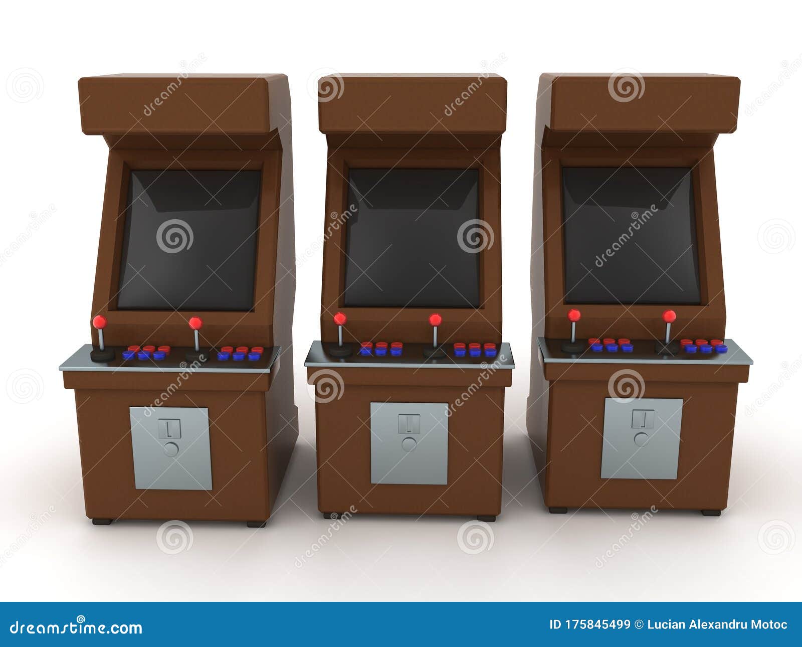 3D Rendering of Video Game Arcade Stock Illustration - Illustration of ...