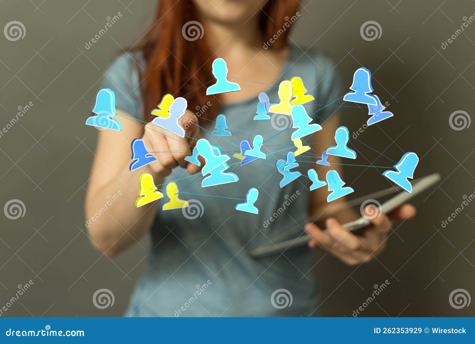 3d Rendering of a Videoconference, Group of People Talking on Social ...