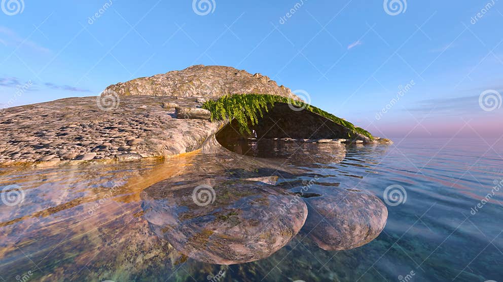 3D rendering of Cave stock illustration. Illustration of superb - 208552411