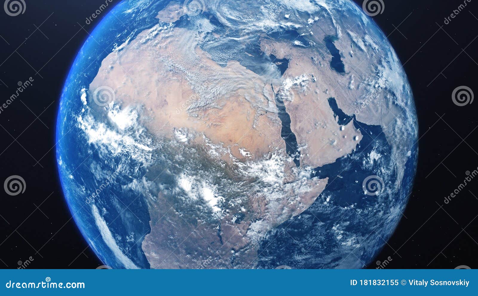 3D Rendering of a View of the Planet Earth from Space Stock ...