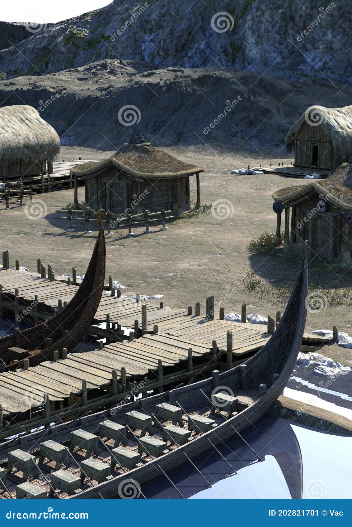 Vikings, Medieval Nordic Soldiers, Barbarians Cartoon Banners. Male And ...