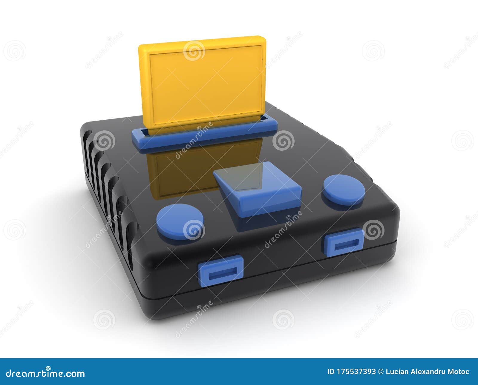 3D Rendering of Vintage Retro Game Console Stock Illustration ...