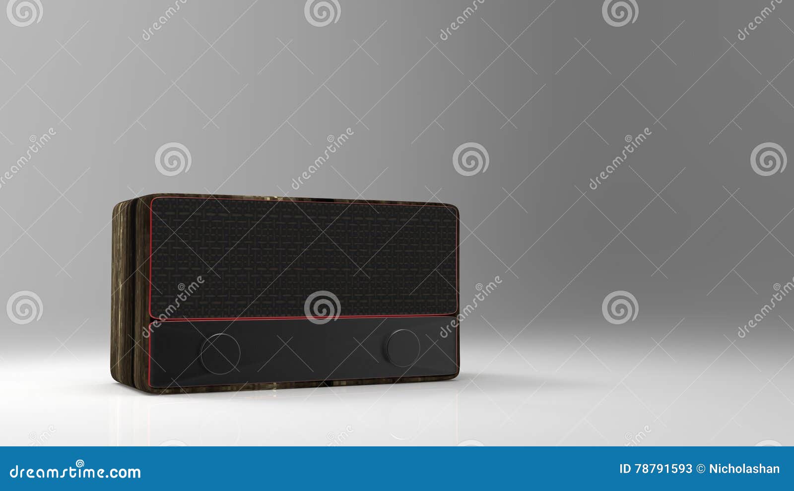 3d Rendering Vintage Style Digital Radio with Nice Background Co Stock ...
