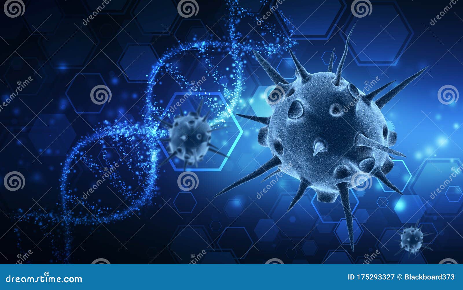 3d Rendering Virus Bacteria Cells in Digital Background Stock ...
