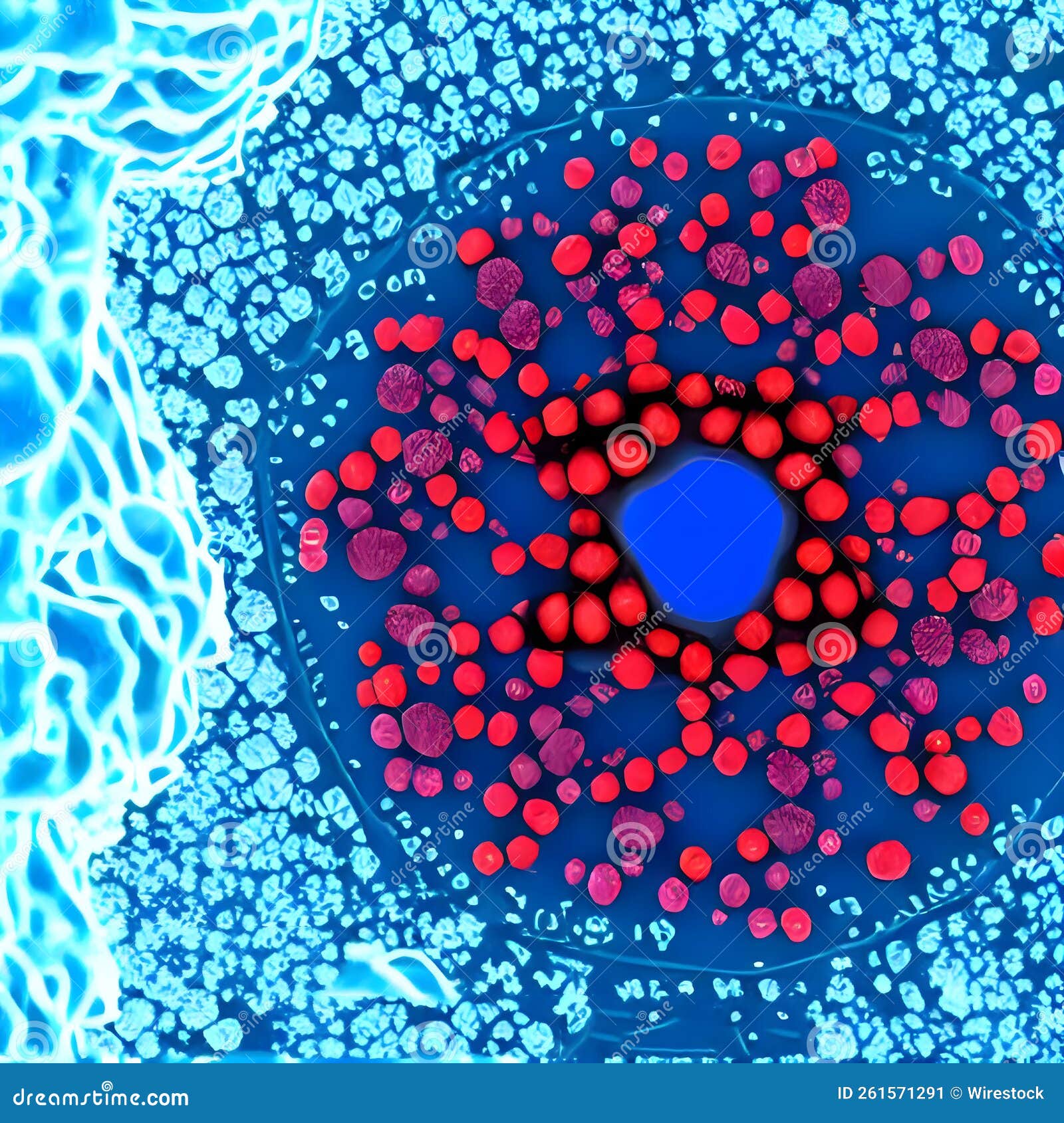 3D Rendering of Virus Bacteria Floating in a Cellular Environment Stock ...