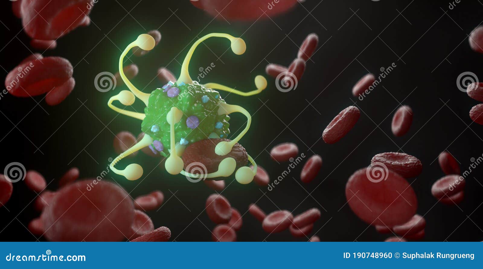 3d Rendering of Virus and Blood Vessels Stock Illustration ...