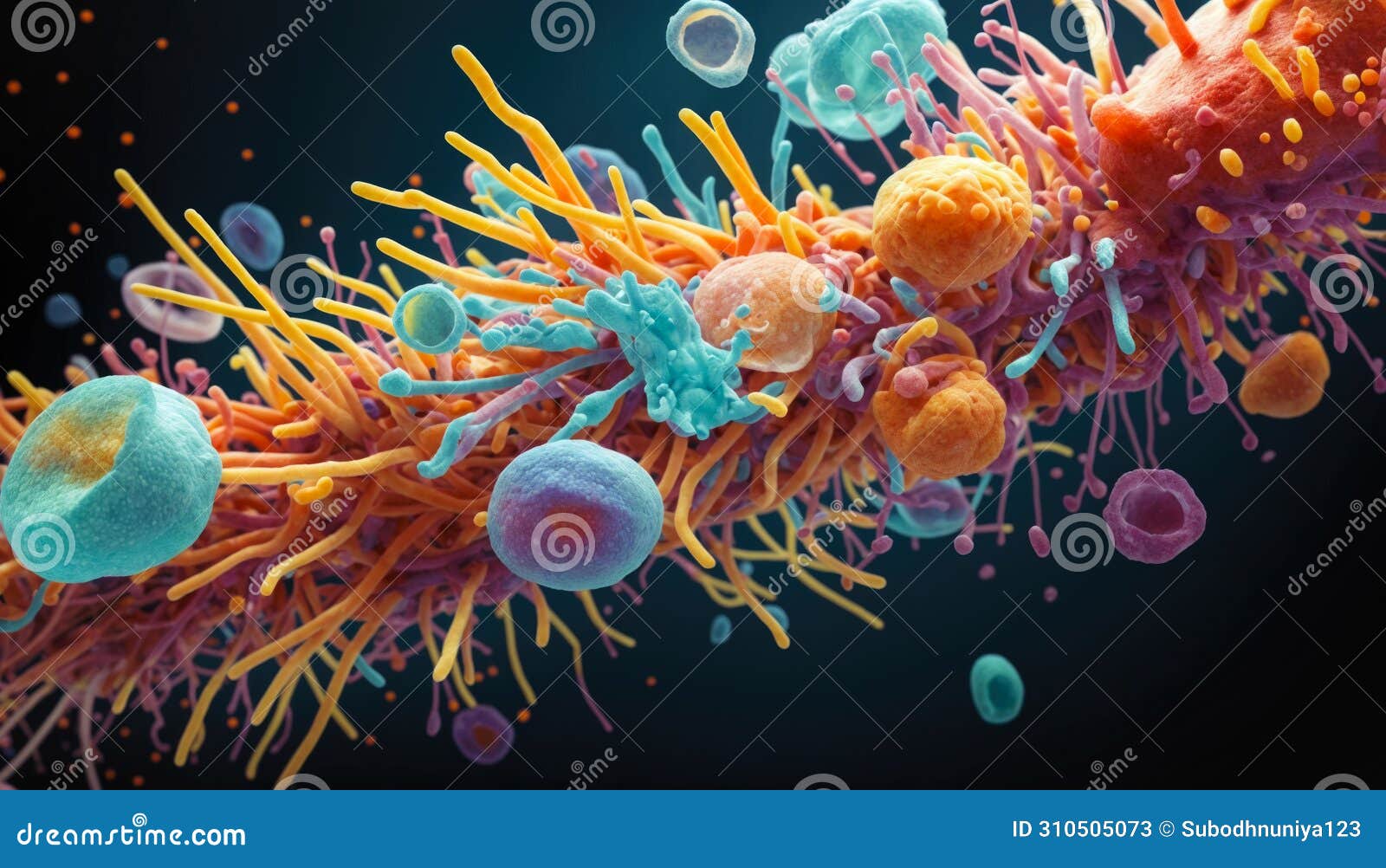 3d Rendering of Virus Cells in Colour Background. Virus Cells in Motion ...