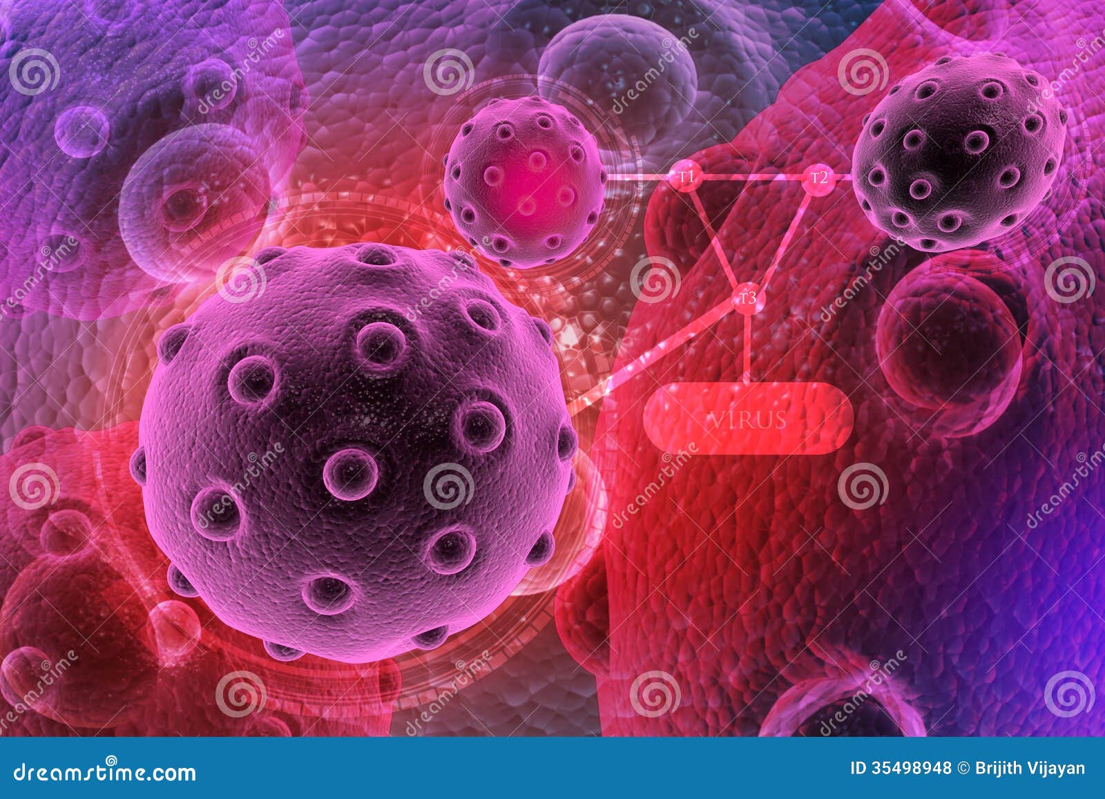 3d rendering of a virus stock illustration. Illustration of abstract ...