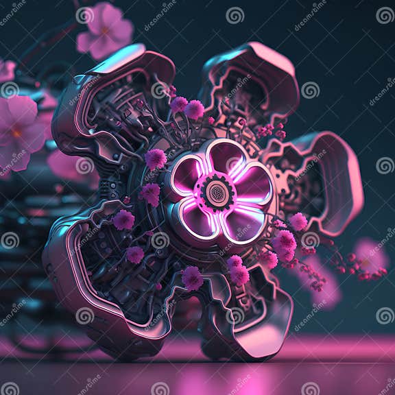 3d Rendering of a Virus in the Form of a Flower. Stock Illustration ...