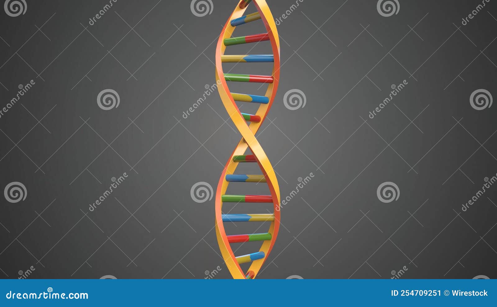 3D Rendering Visualization of DNA - Deoxyribonucleic Acid Molecule that ...