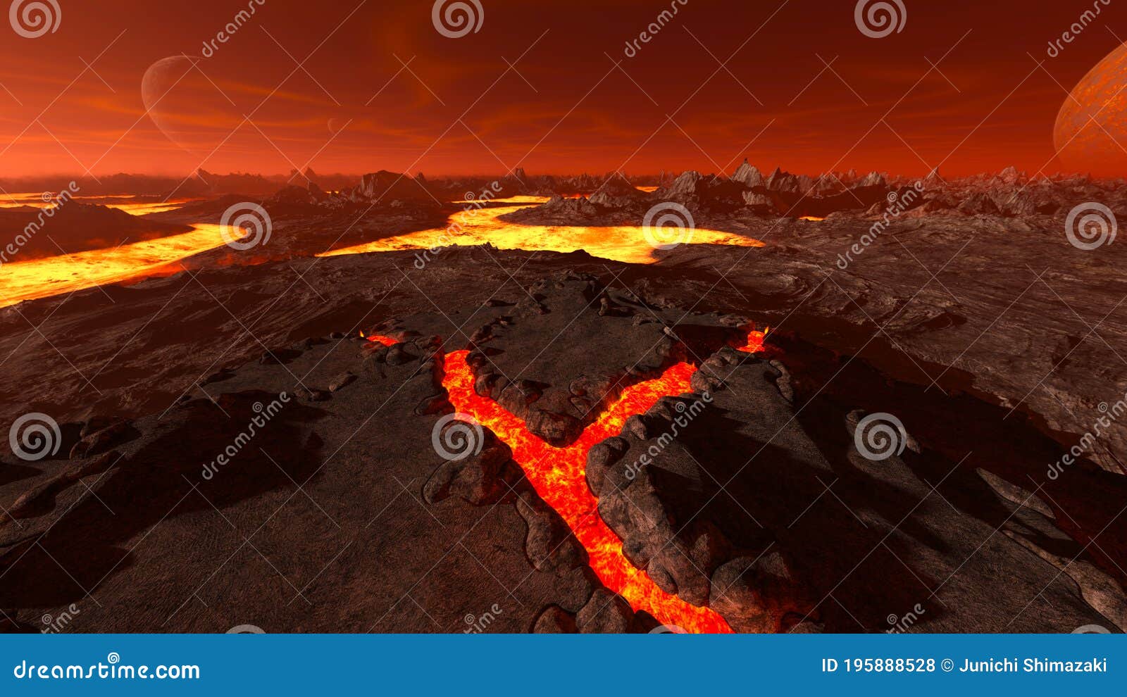 3D Rendering of Volcano View Stock Illustration - Illustration of view ...
