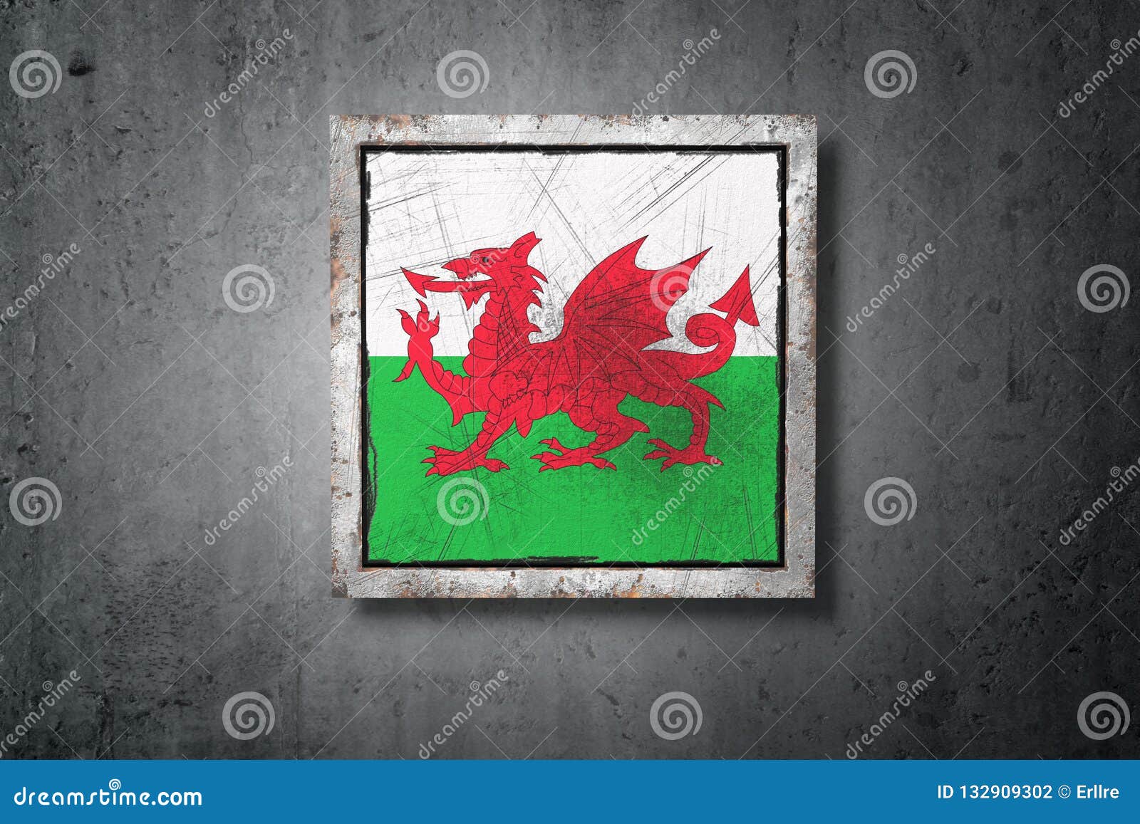 Scratched Wales flag stock illustration. Illustration of flag - 132909302