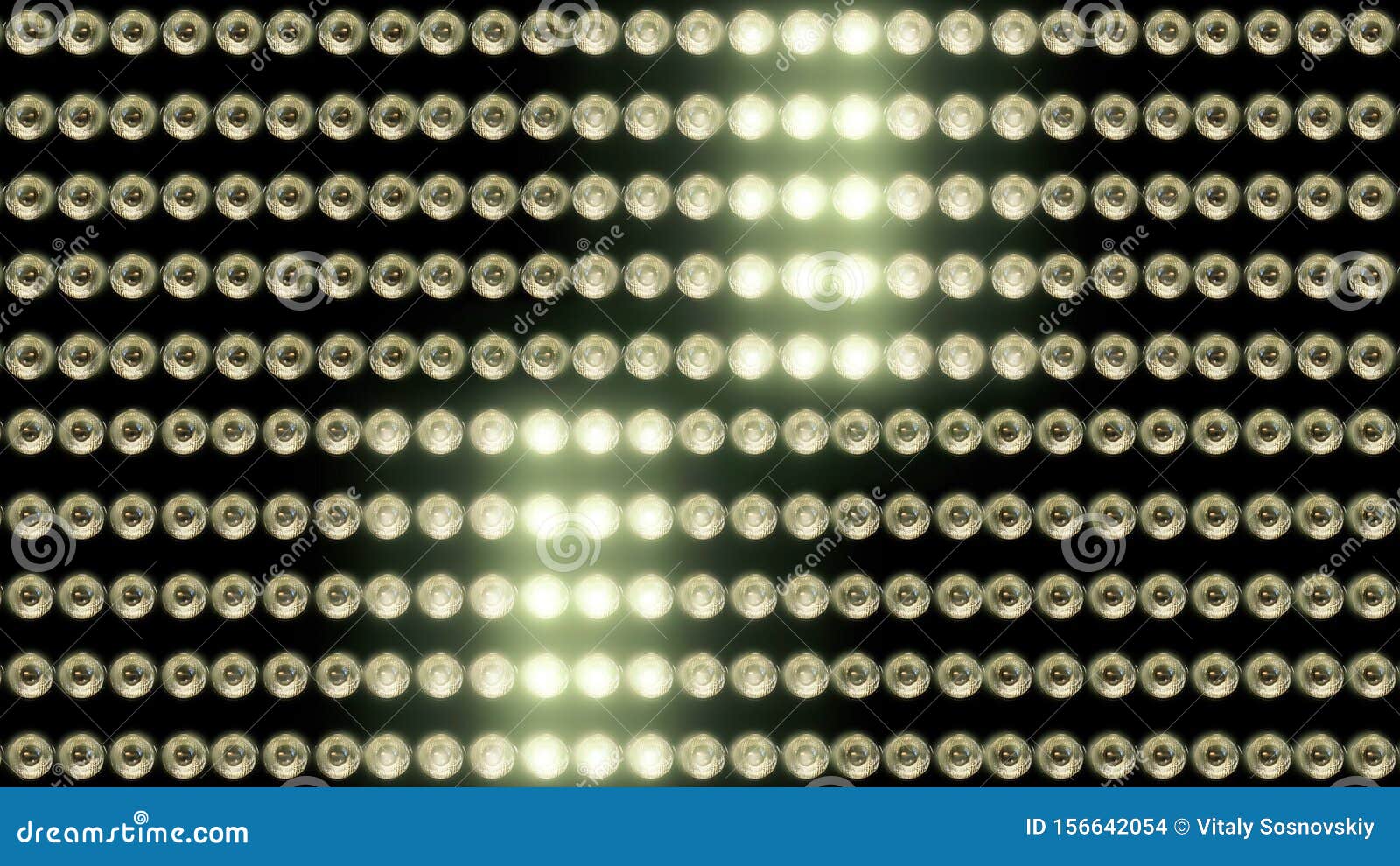 3D Rendering of a Wall with Flashing Lights and Bright Spotlights Stock ...