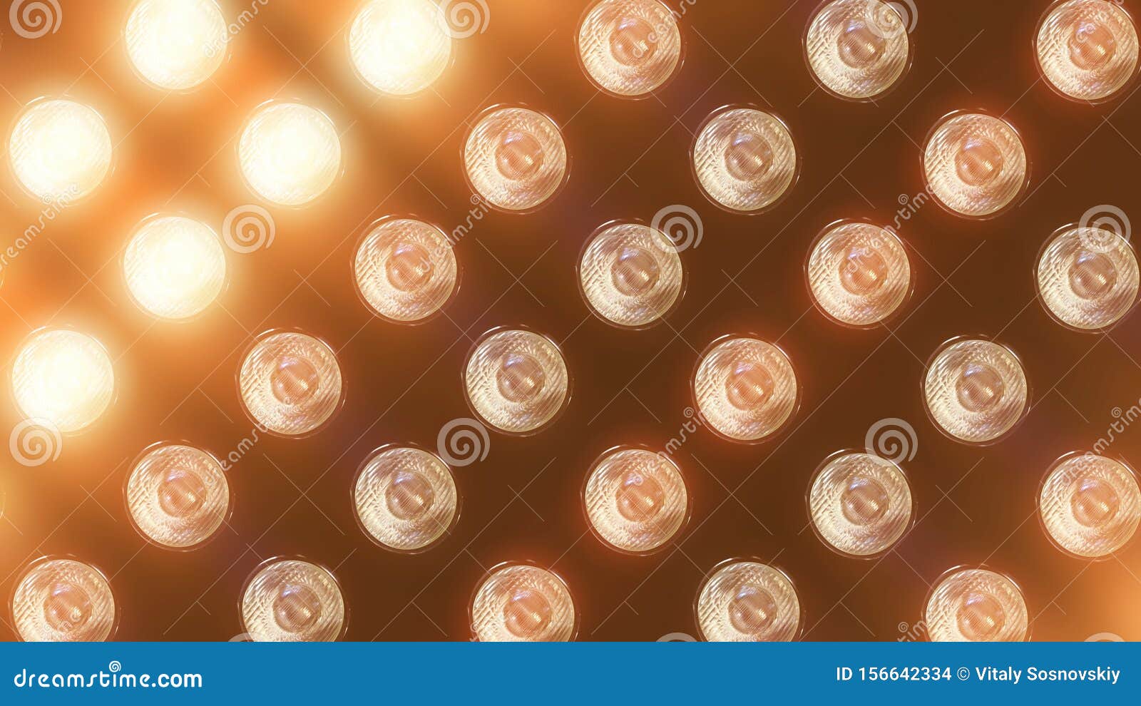 3D Rendering of a Wall with Flashing Lights and Bright Spotlights Stock ...