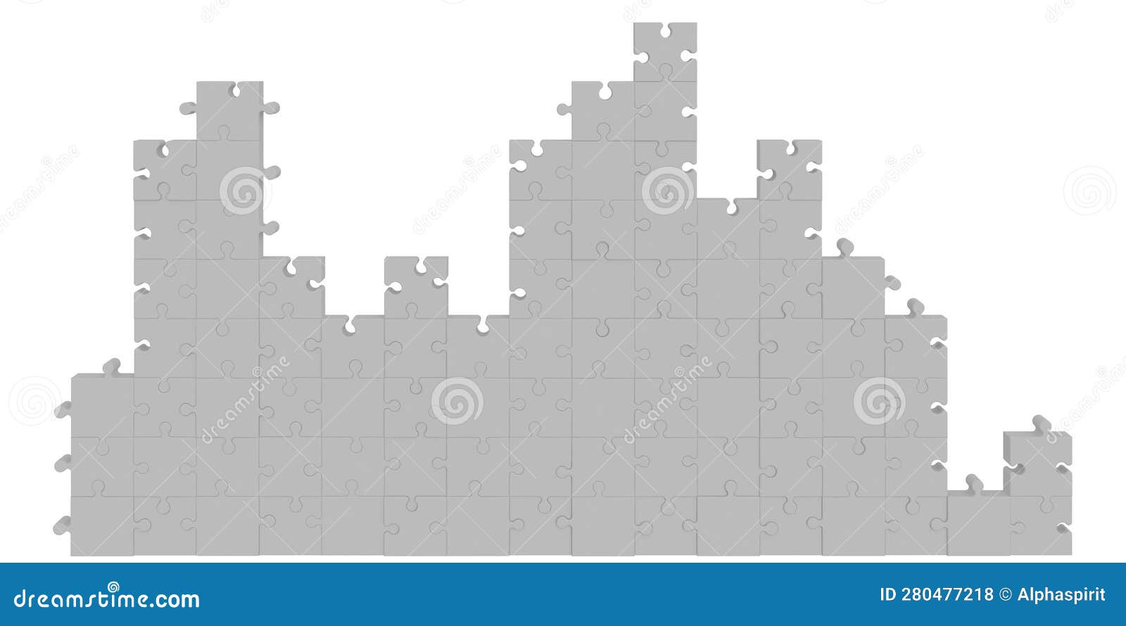 3d Rendering of a Wall Made of Puzzles Stock Illustration ...