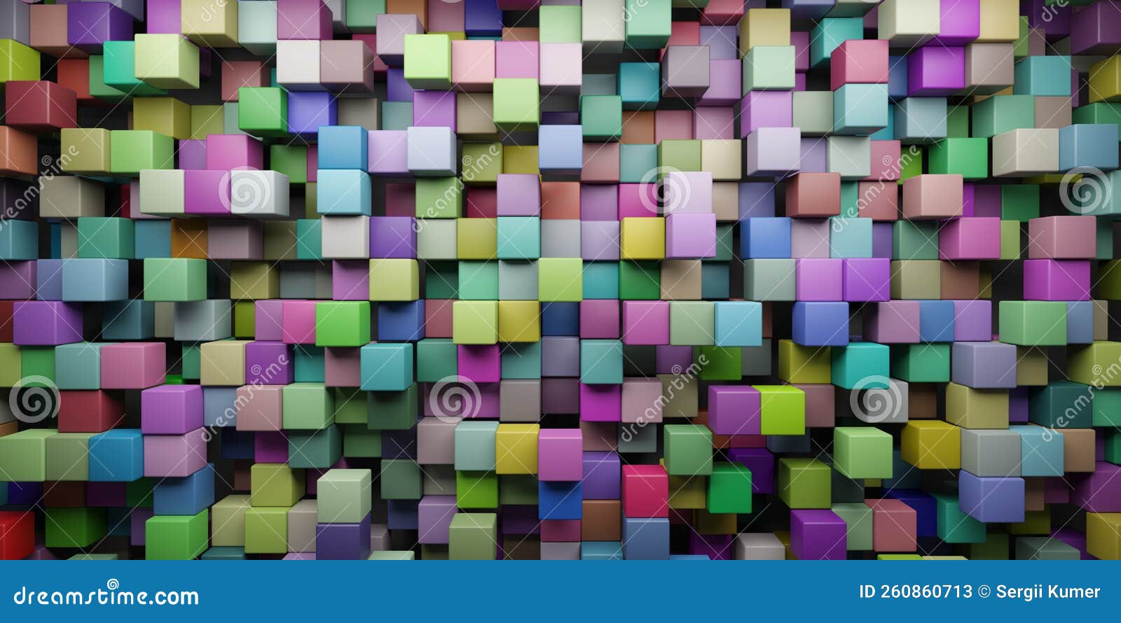 3D Rendering Wallpaper Background of Multi-colored Random Shuffled ...