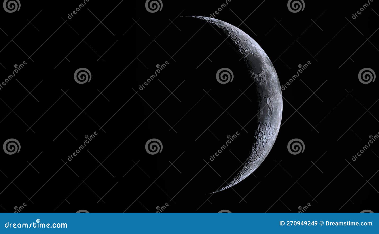 3d Rendering of Waning Moon Moon and before New Moon. Crescent Moon ...