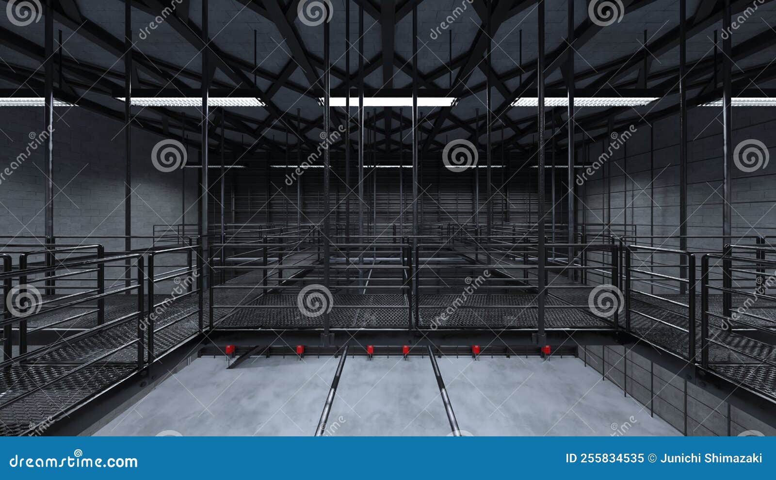 3D Rendering of the Warehouse Stock Illustration - Illustration of ...