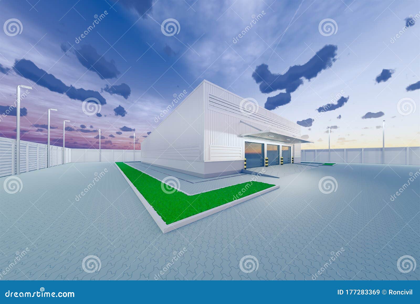 3D Rendering Of A Warehouse With Rows Of Wooden Boxes In A Warehouse ...