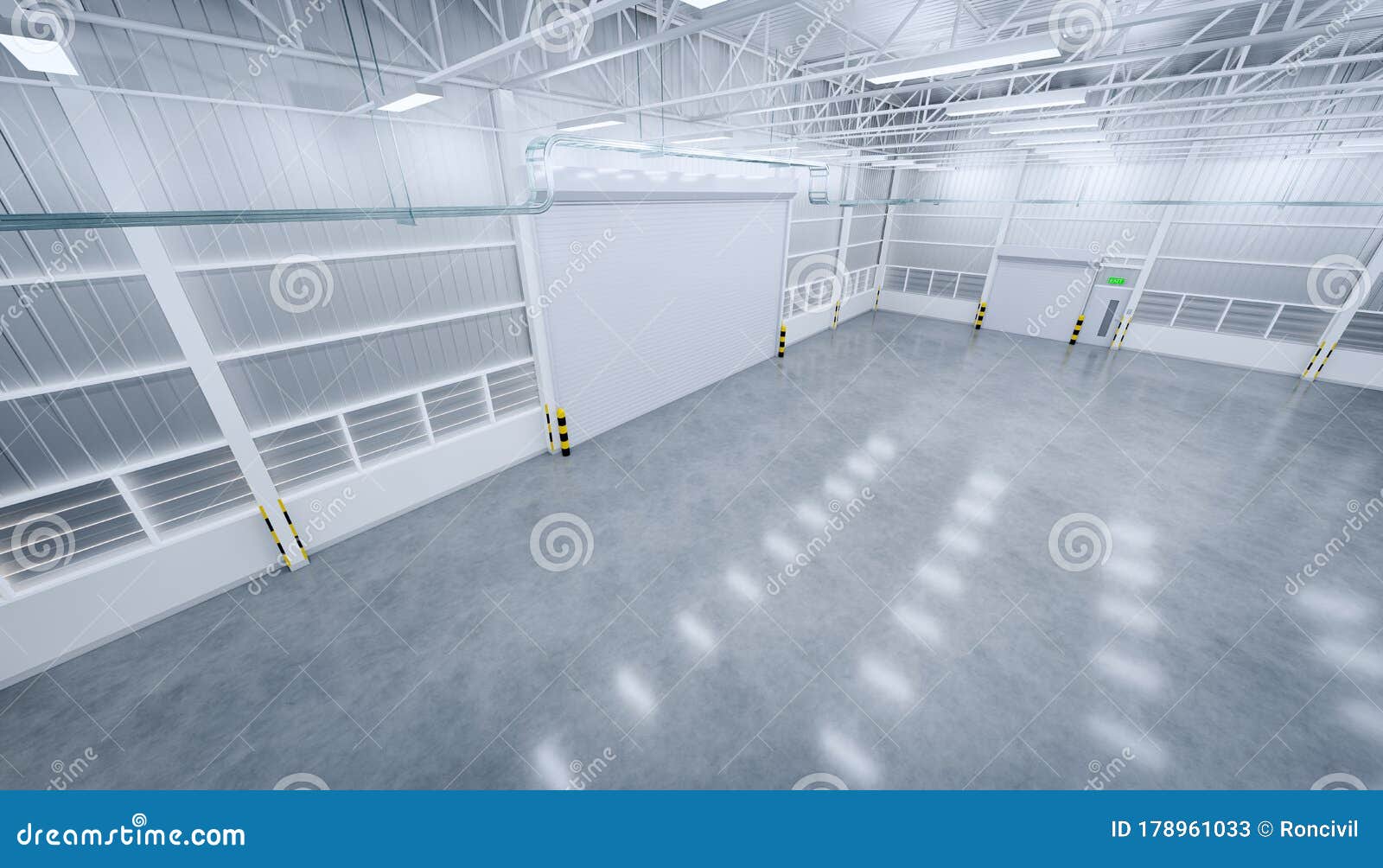 3D Rendering Of A Warehouse With Rows Of Wooden Boxes In A Warehouse ...