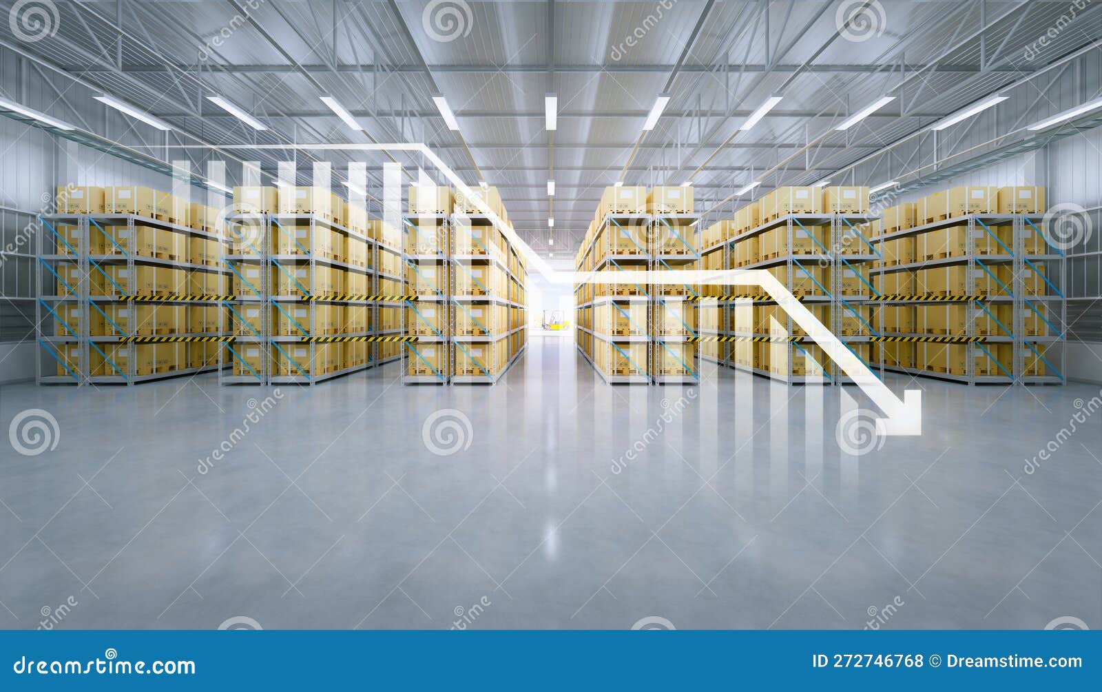 3d Rendering of Warehouse or Distribution Center with Concept Stock ...