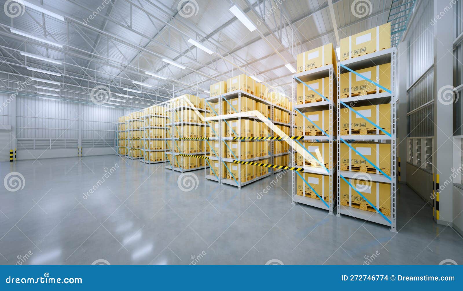 3d Rendering of Warehouse or Distribution Center with Concept Stock ...