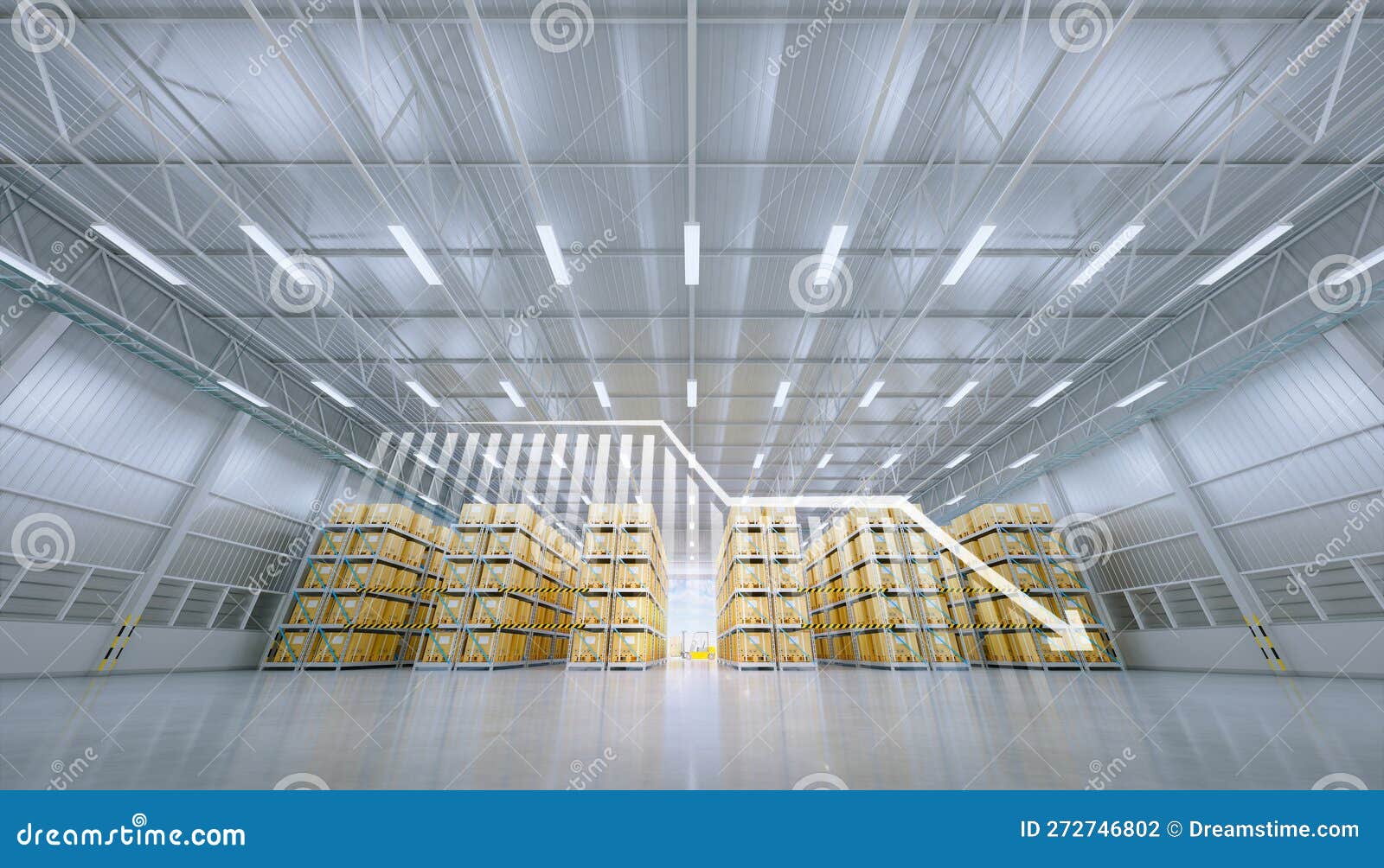 Distribution Center With Warehouse And Workers. Fulfilment Of Wholesale ...