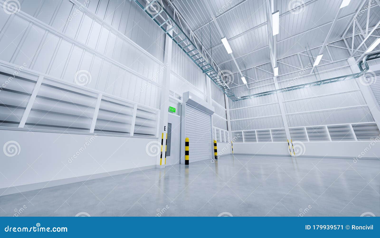 3d rendering warehouse stock illustration. Illustration of concrete ...