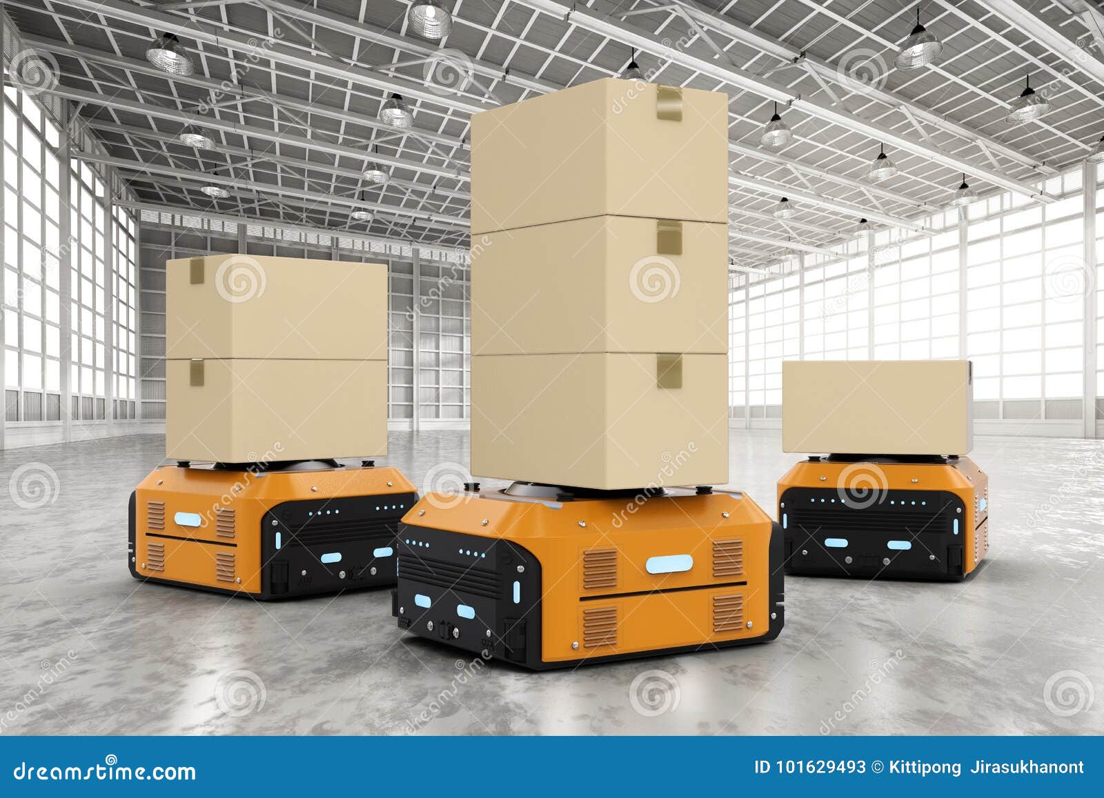 Robots Carry Boxes Royalty-Free Stock Image | CartoonDealer.com #102616054
