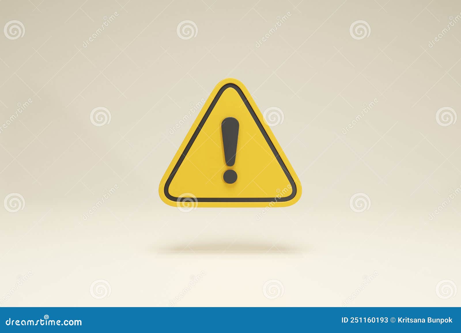 3D Rendering Warning Sign And Traffic Icon Symbols Yellow Horizontal ...
