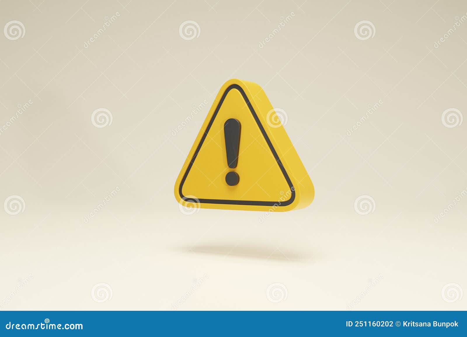 3D Rendering Warning Sign And Traffic Icon Symbols Yellow Horizontal ...