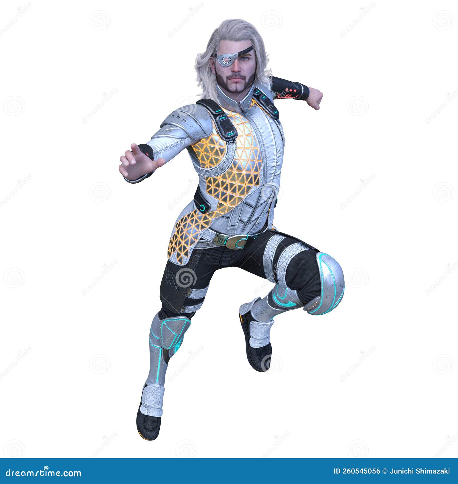 3D Rendering of a Warrior with an Eyepatch Stock Illustration ...