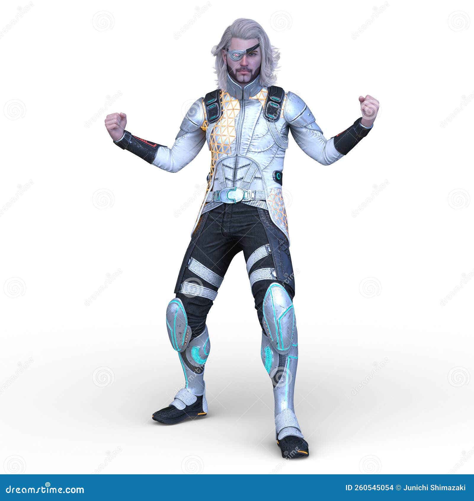 3D Rendering of a Warrior with an Eyepatch Stock Illustration ...