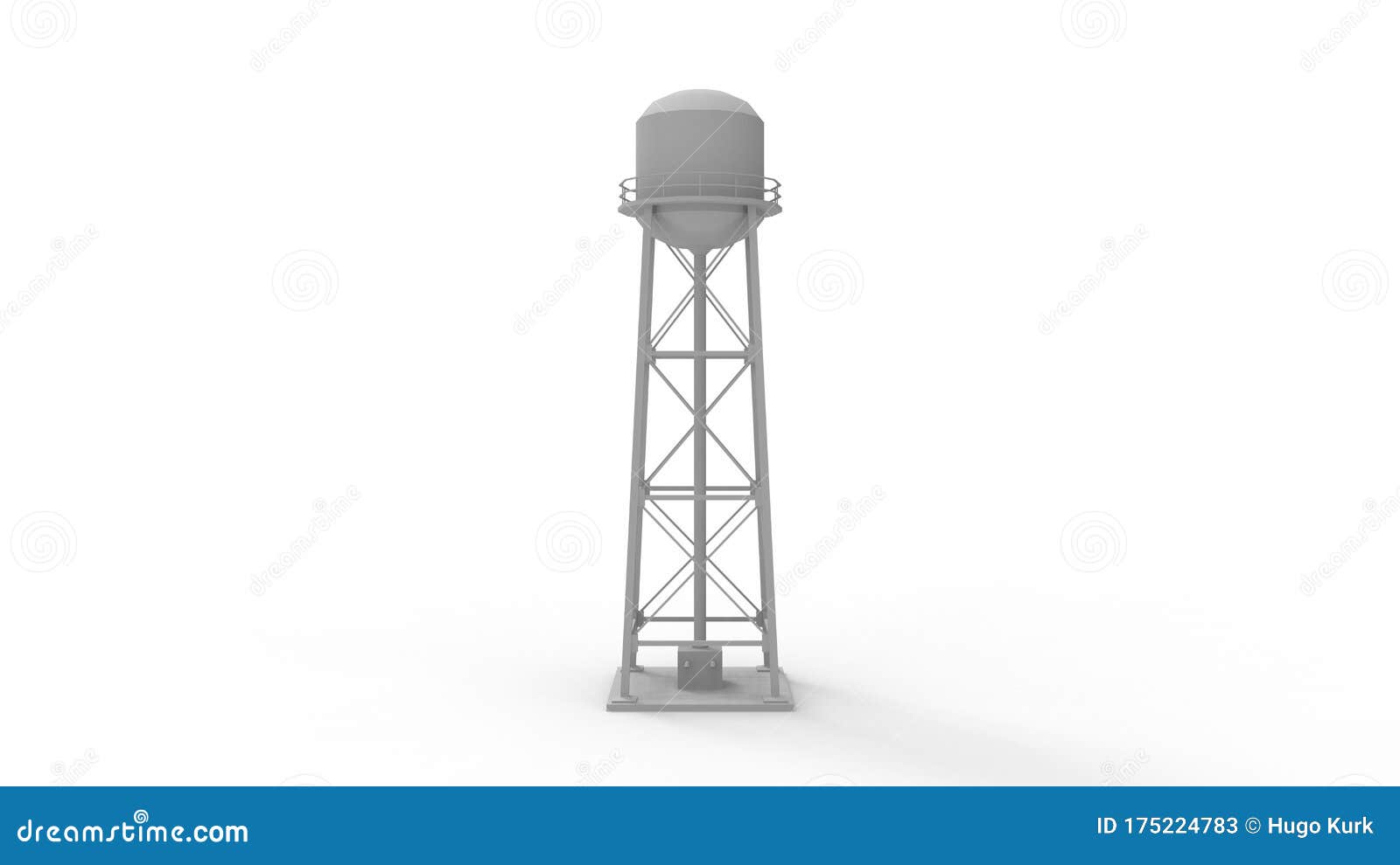 3D Rendering of a Water Tower Building Architecture Isolated Empty ...
