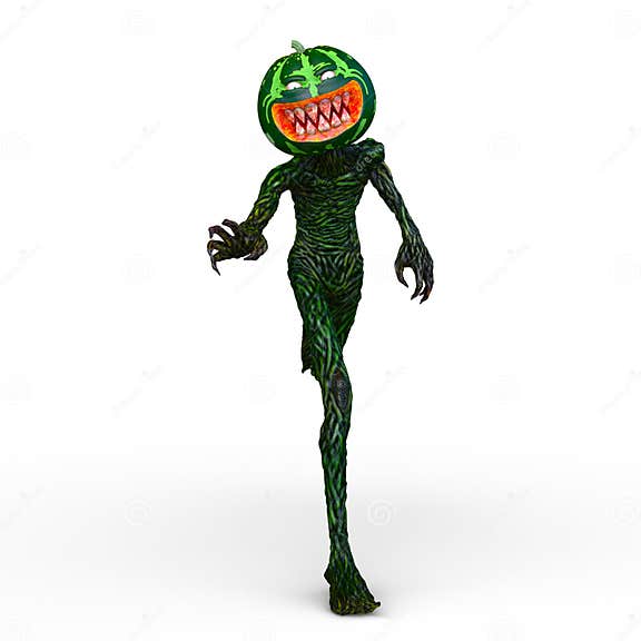 3D Rendering of a Watermelon Headed Monster Stock Illustration ...