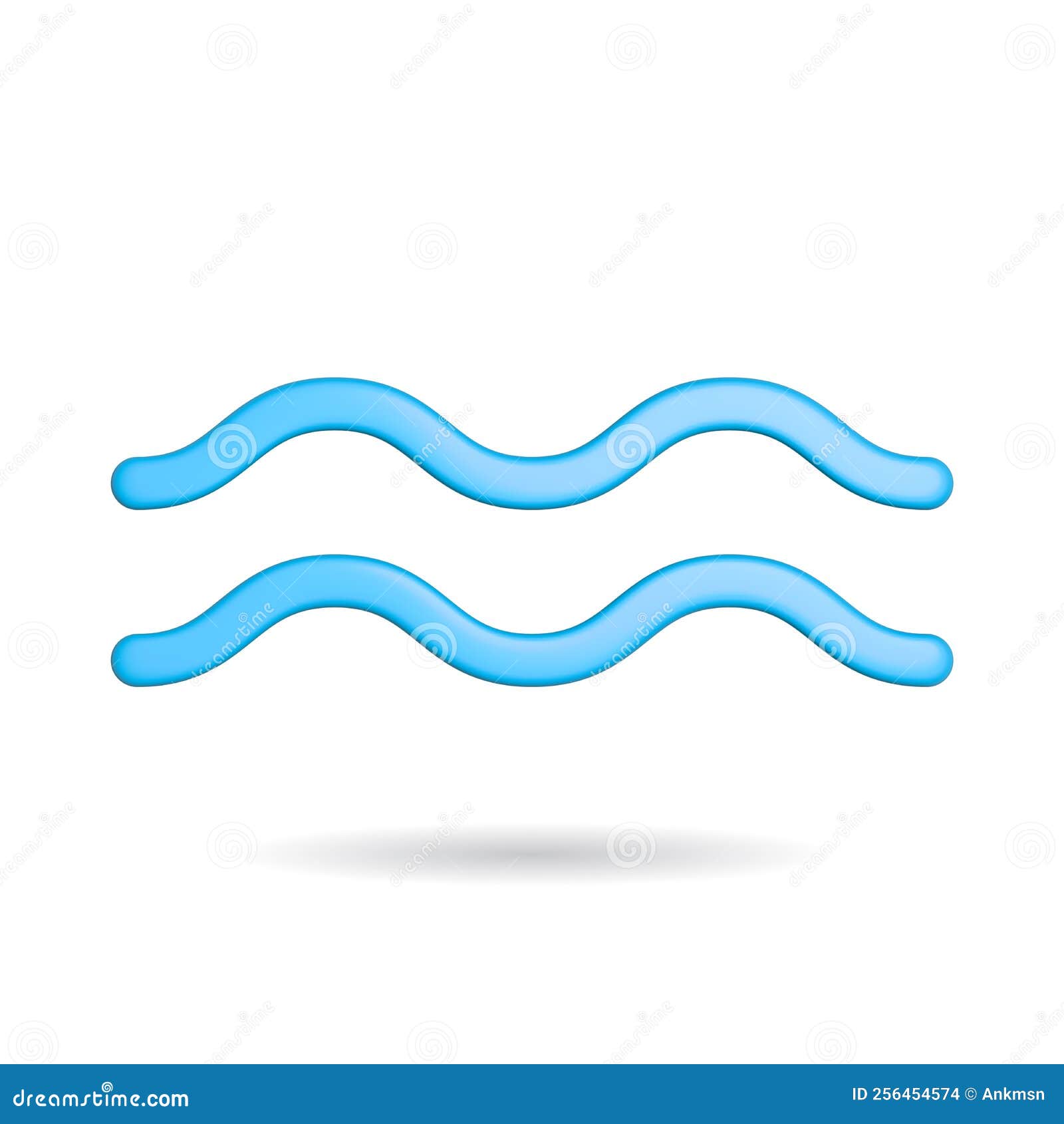 3d Rendering Wave Icon. Illustration with Shadow Isolated on White ...