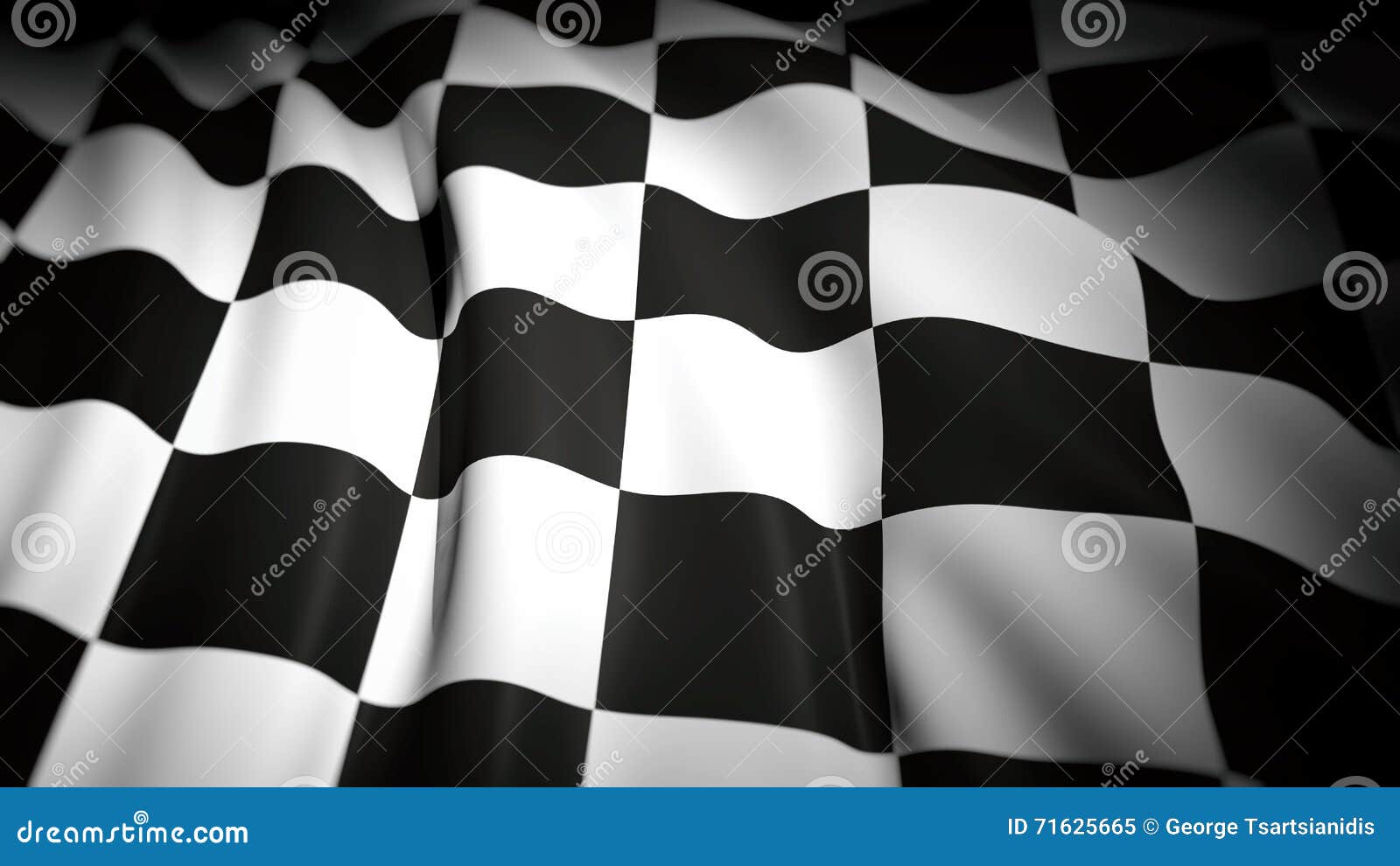 3D Rendering of Wavy Checkered Flag Stock Illustration - Illustration ...