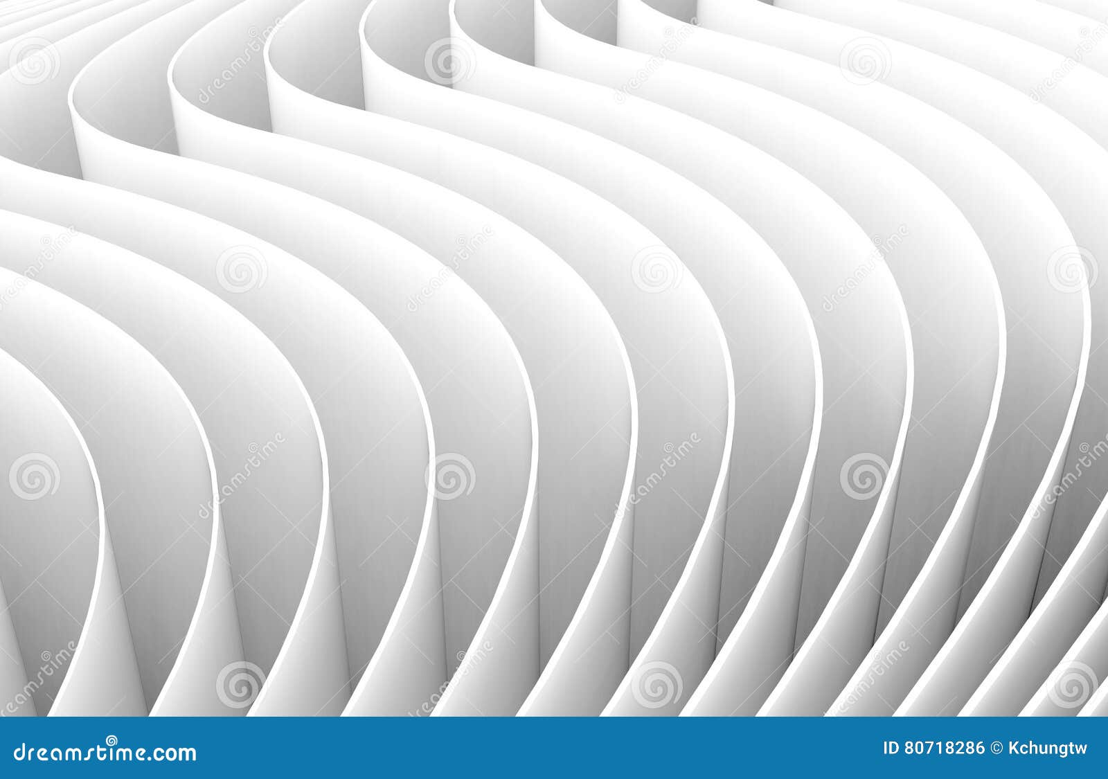 3D Rendering Wavy Paper Sheets Stock Illustration - Illustration of ...