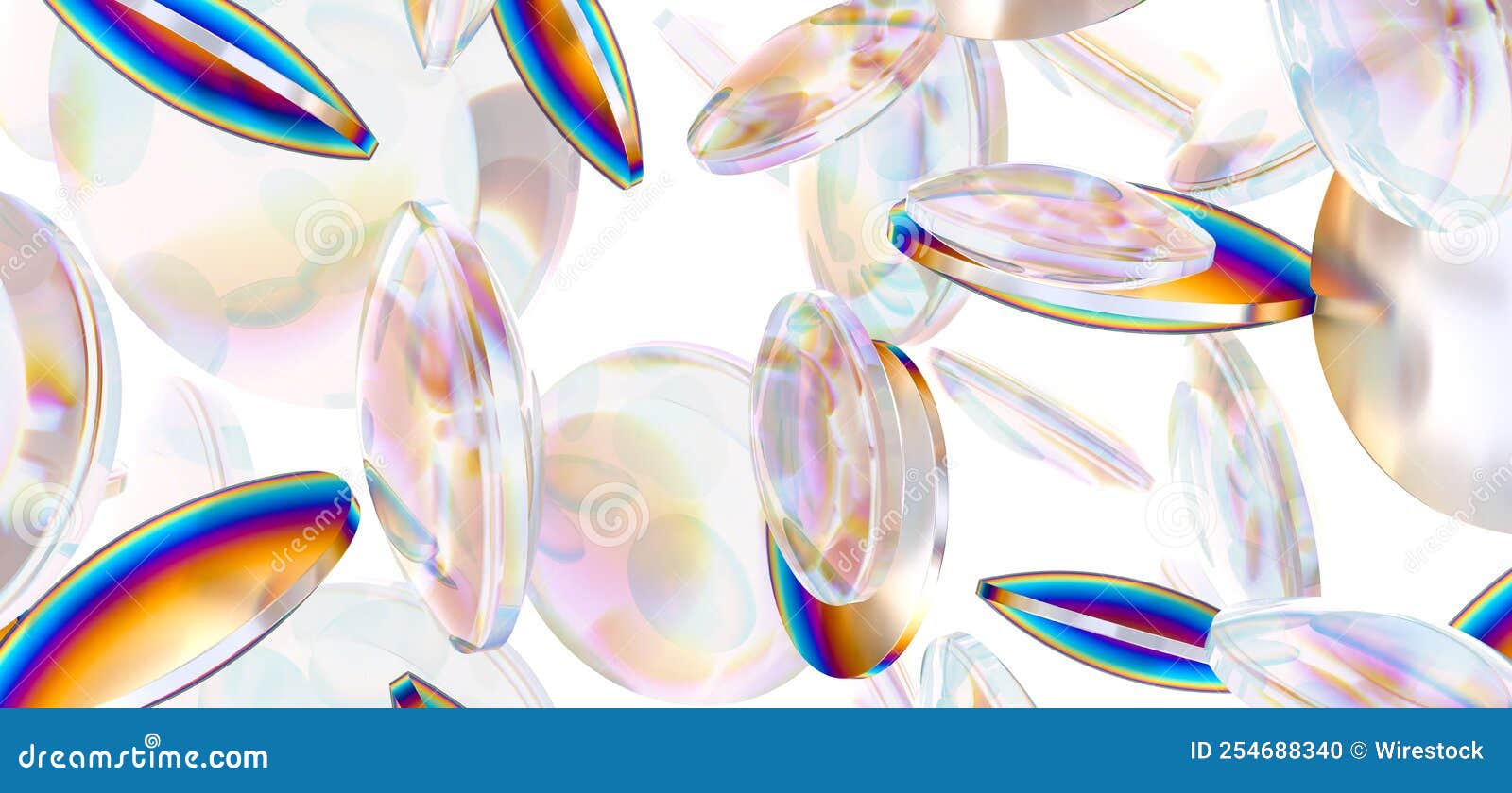 3D Rendering of a Wavy Rainbow Oval-shaped Glasses Isolated on a White ...