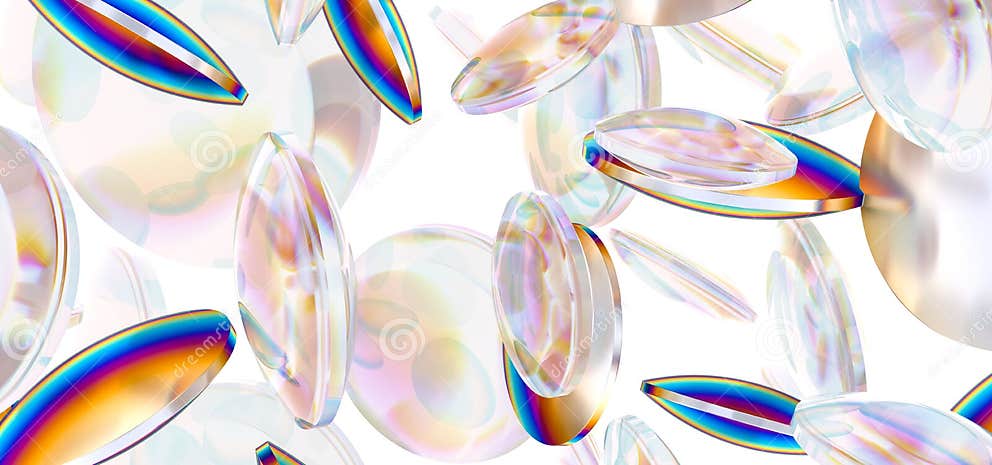 3D Rendering of a Wavy Rainbow Oval-shaped Glasses Isolated on a White ...