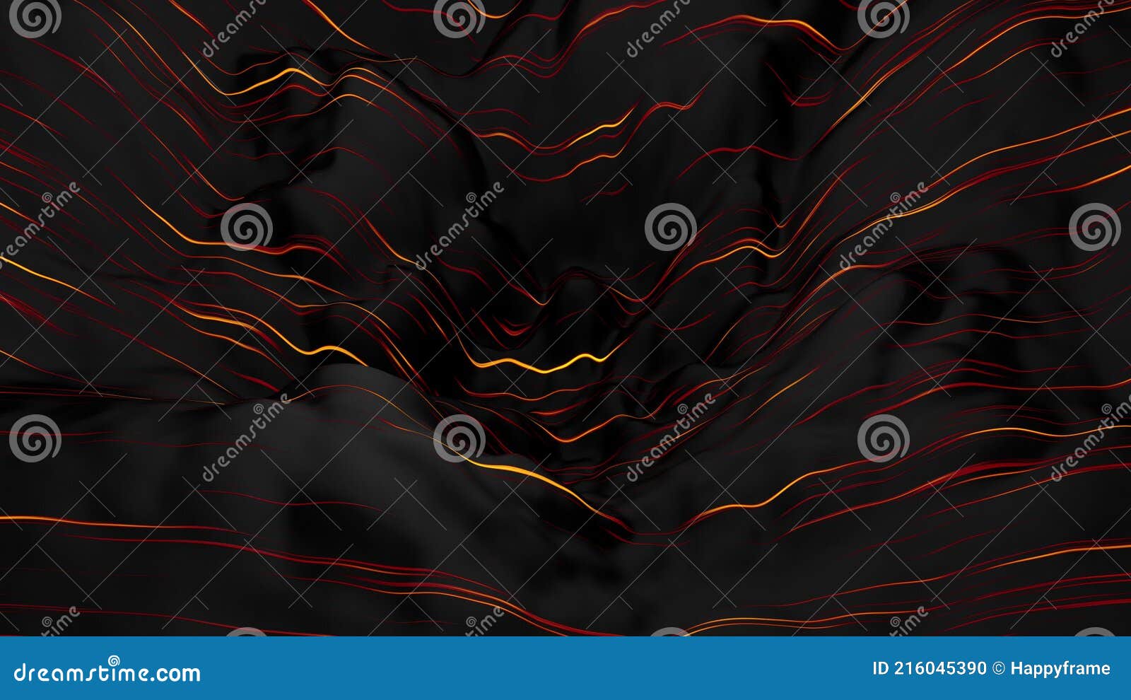 3d Rendering of a Wavy Wall with Fire Veins Appearing Stock Footage ...