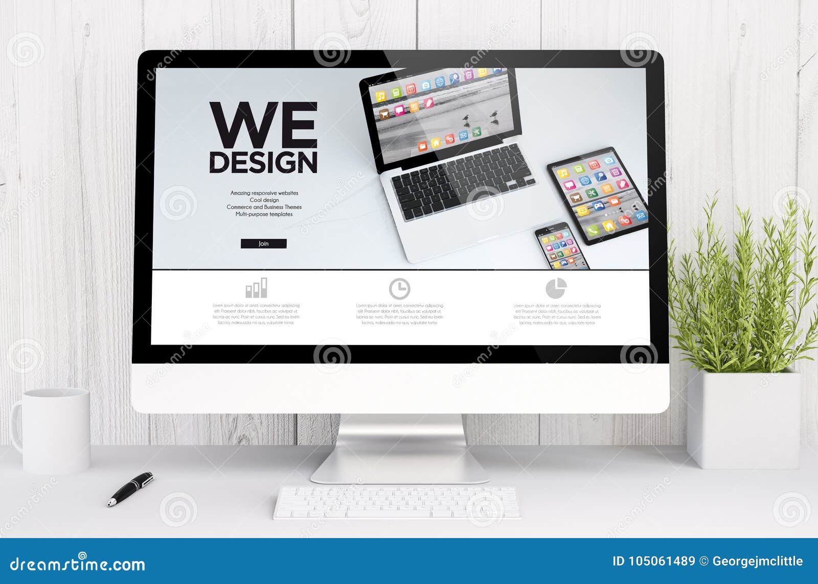 White Workspace with Computer Graphic Design Stock Image - Image of ...