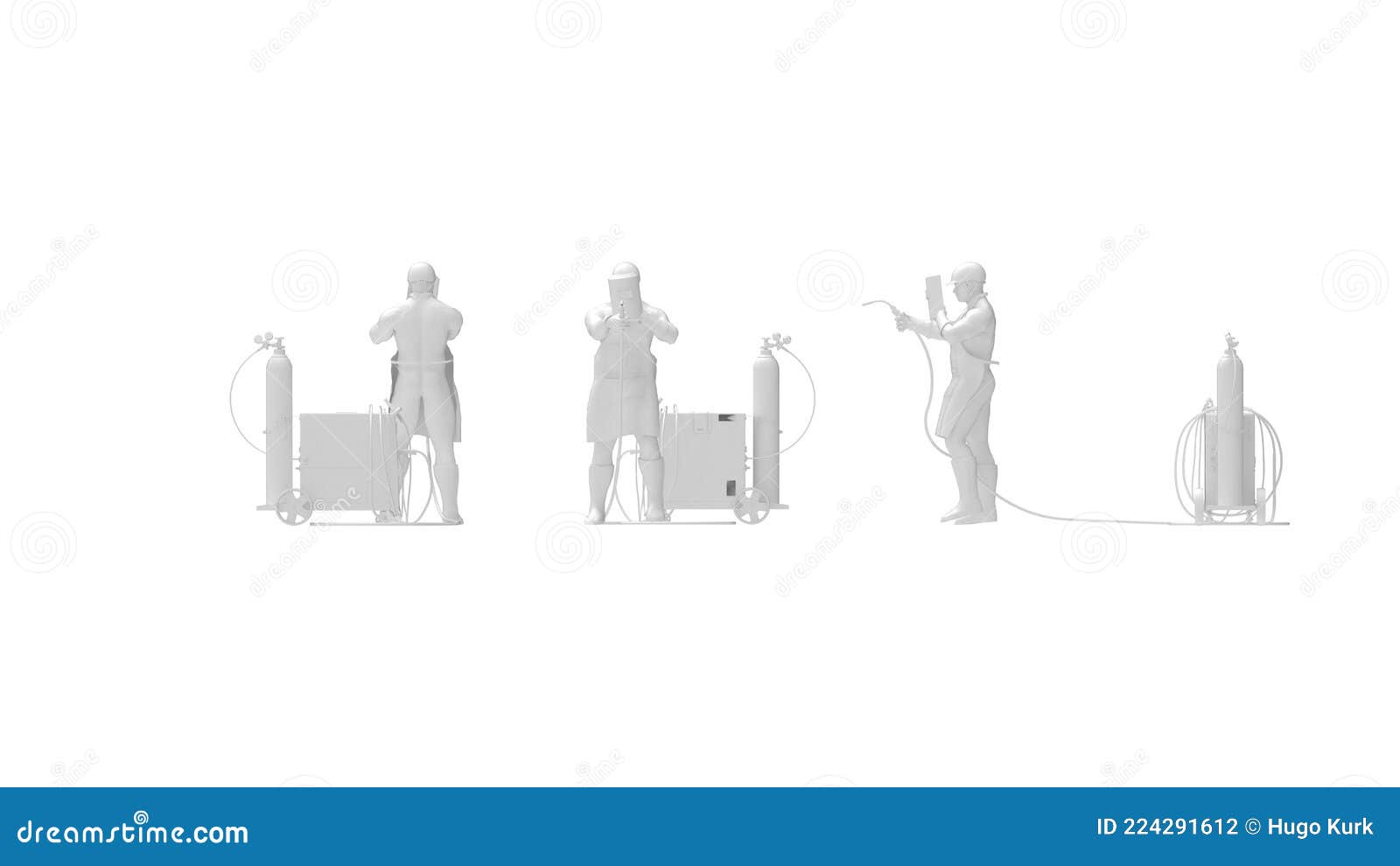 3D Rendering of a Welder Welding Worker with Protective Clothes Uniform ...