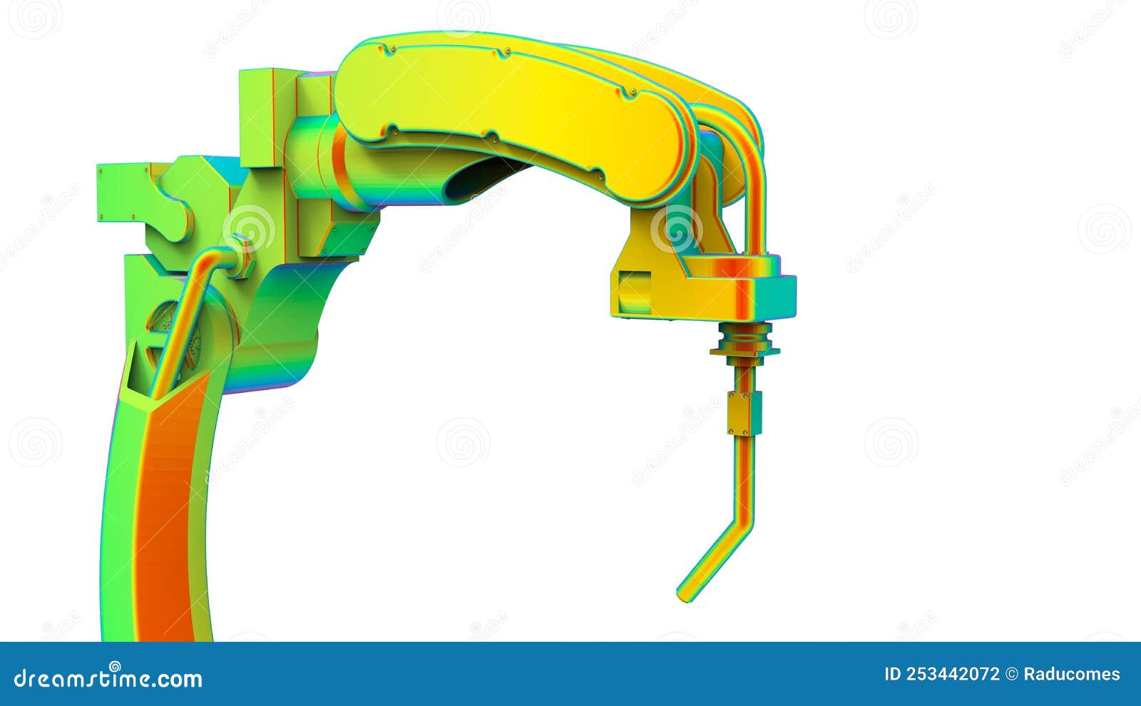 3D Rendering - Weldment Torch Finite Element Analysis Royalty-Free ...