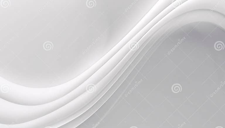 3D Rendering of White Abstract Wavy Background with Smooth Lines. Ai ...