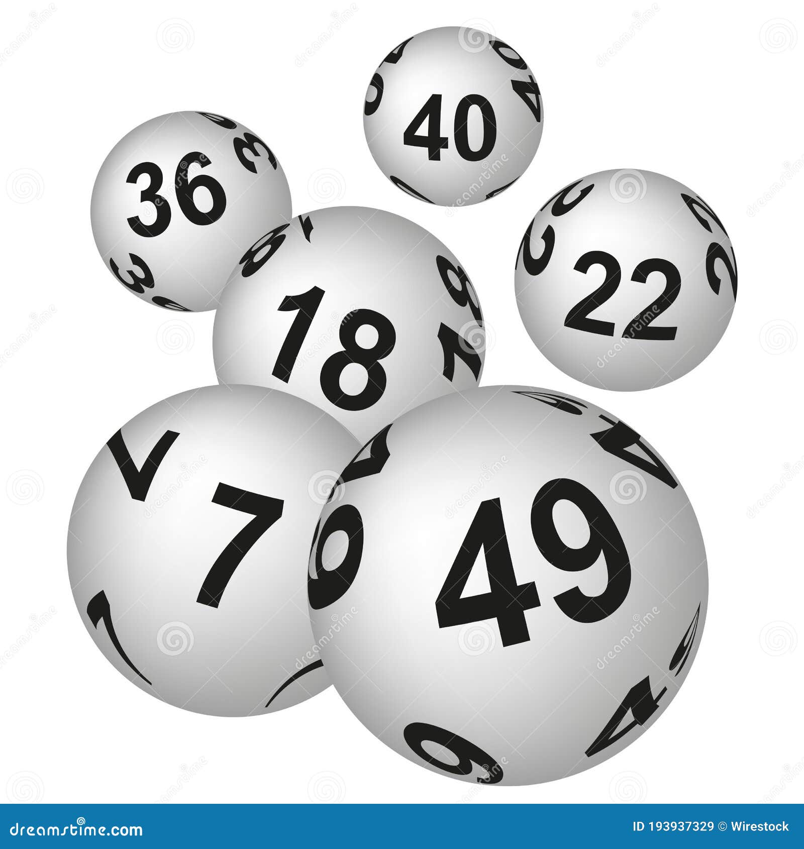 3D Rendering of White Balls with Numbers on White Background Stock ...