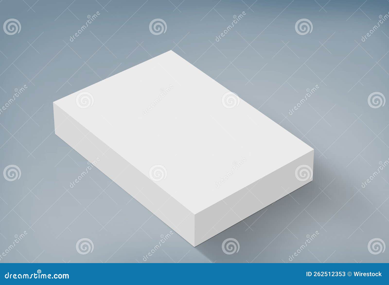 3D Rendering of a White Box on the Gray Surface Stock Illustration ...