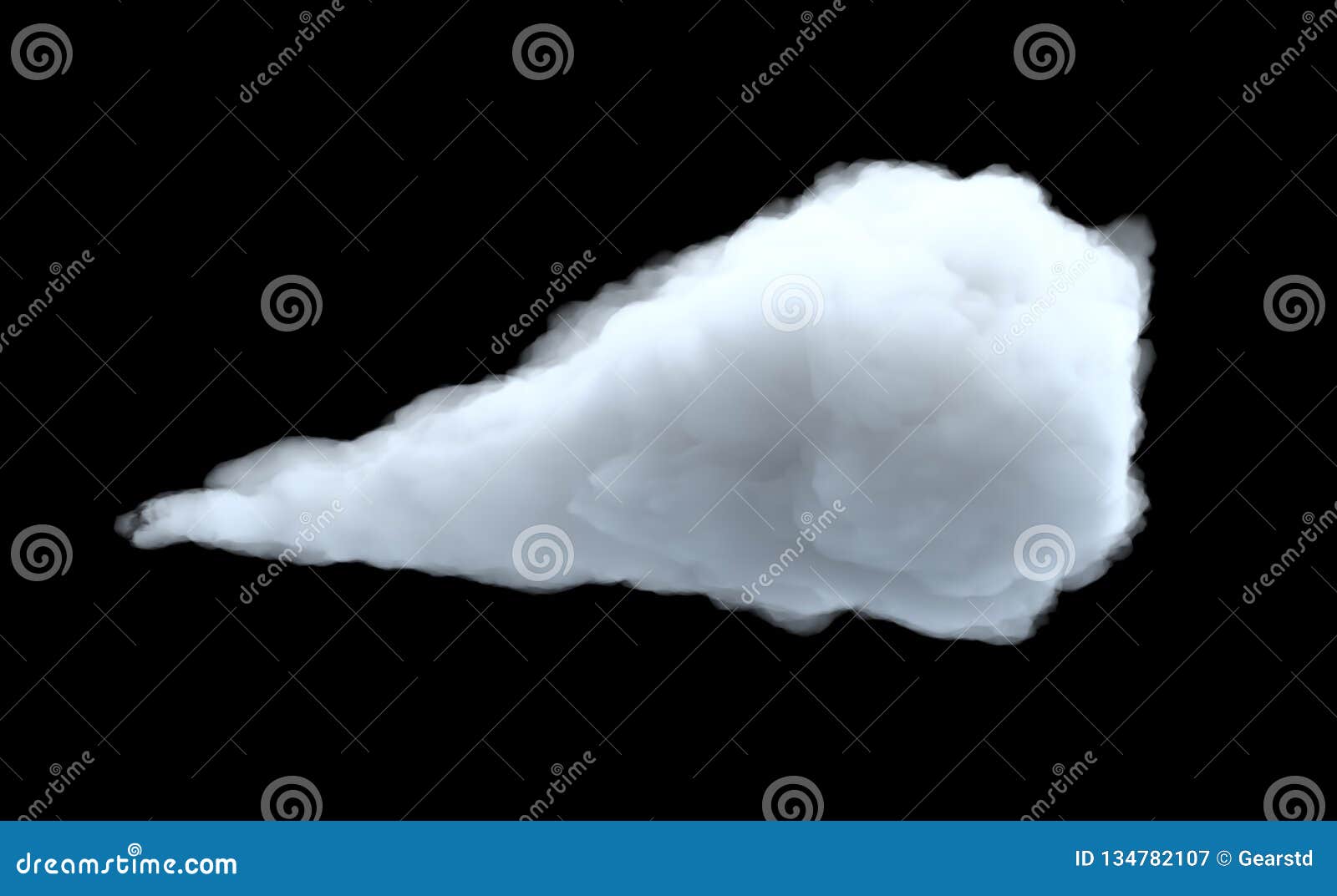 3d Rendering of a White Bulky Cumulus Cloud on a Black Background ...