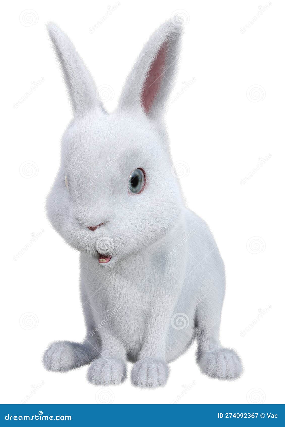 3D Rendering White Bunny on White Stock Illustration - Illustration of ...